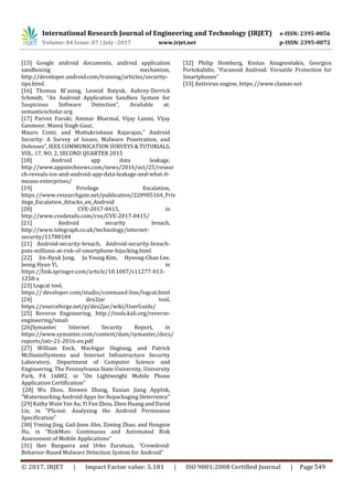 Android Security: A Survey of Security Issues and Defenses | PDF