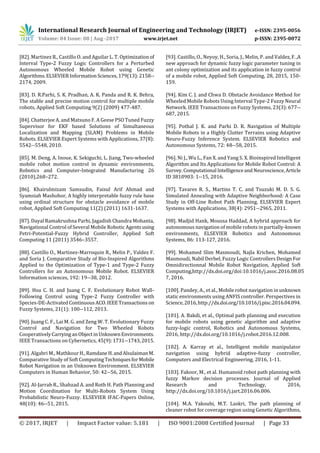 Fuzzy Logic-Genetic Algorithm-Neural Network for Mobile Robot Navigation: A Survey | PDF