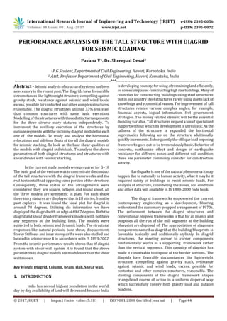 Performance Analysis of the Tall Structure with Diagrid for Seismic Loading | PDF