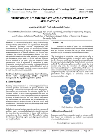 Irjet v4 i810Study on ICT, IoT and Big Data Analaytics in Smart City ...