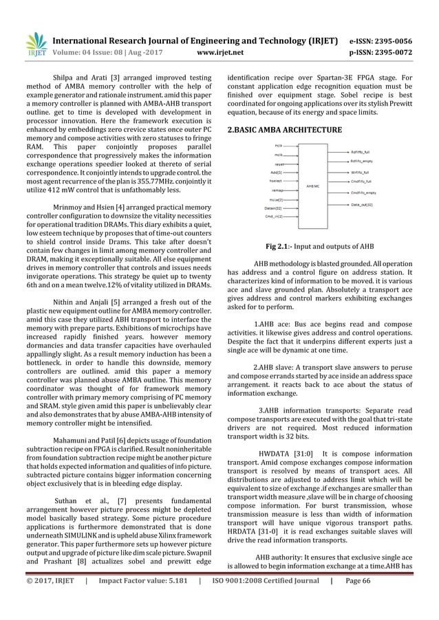 FPGA Implementation of High Speed AMBA Bus Architecture for Image Transmission and Face ...