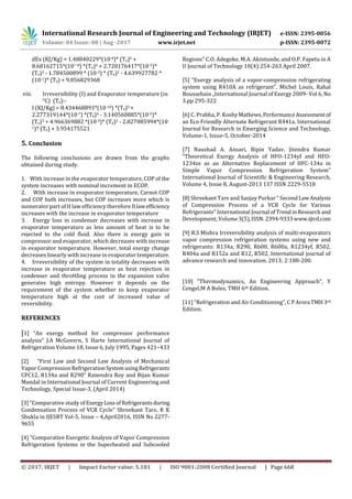 Optimization through Mathematical Modelling of Irreversibility and Other Parameters in Simple ...