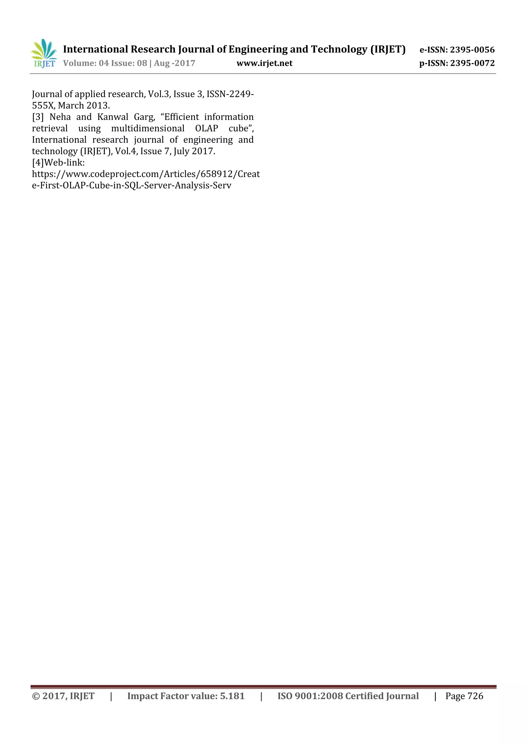 Improving Query Processing Time of Olap Cube using Olap Operations | PDF | Databases | Computer ...