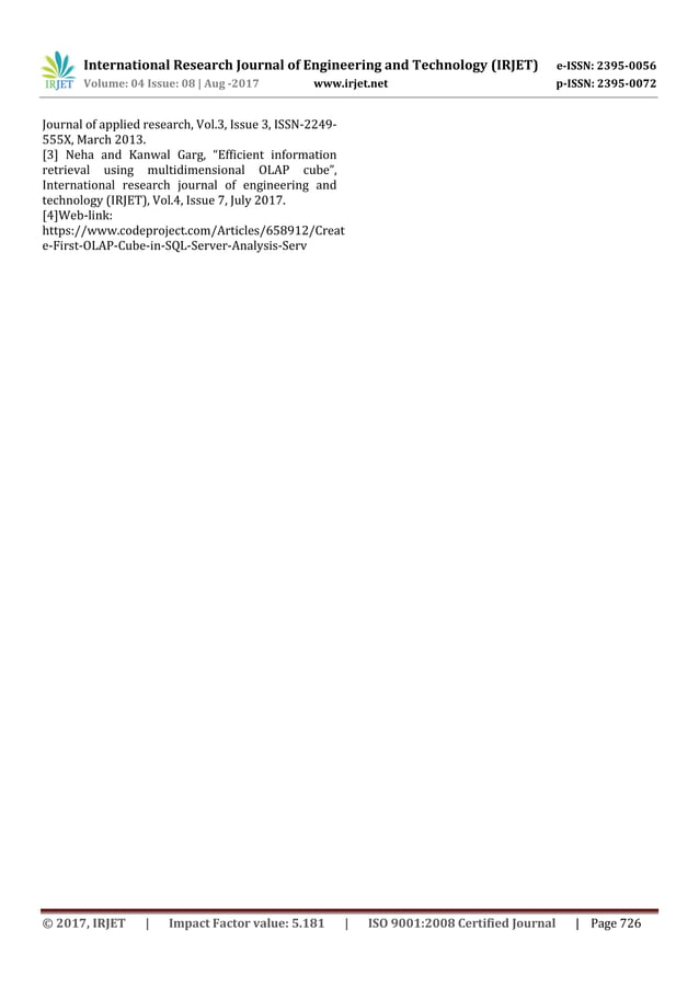 Improving Query Processing Time of Olap Cube using Olap Operations | PDF