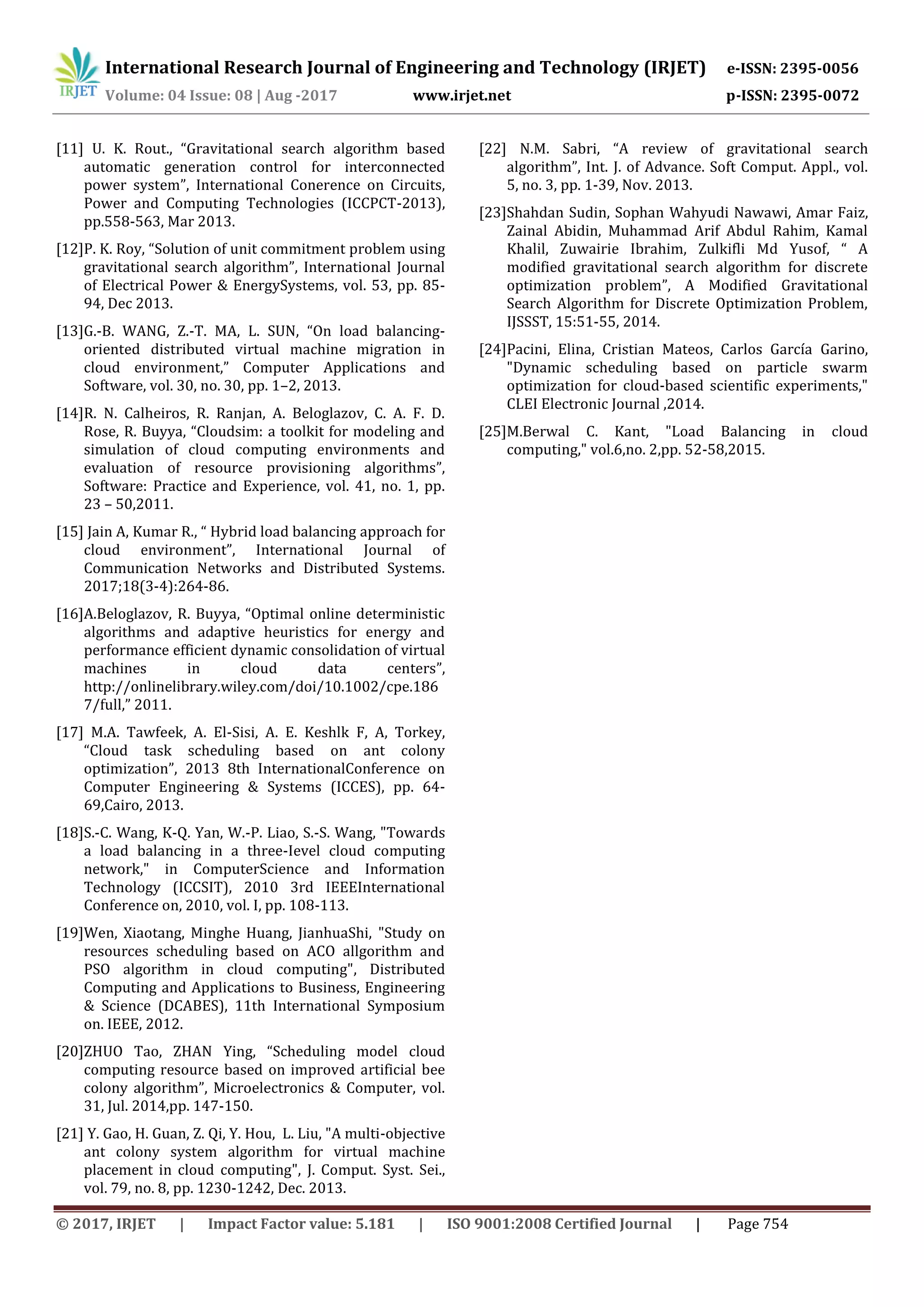 A Review: Metaheuristic Technique in Cloud Computing | PDF