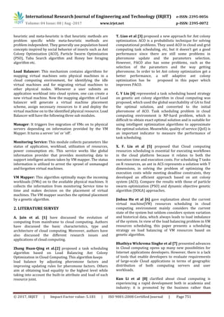 A Review: Metaheuristic Technique in Cloud Computing | PDF