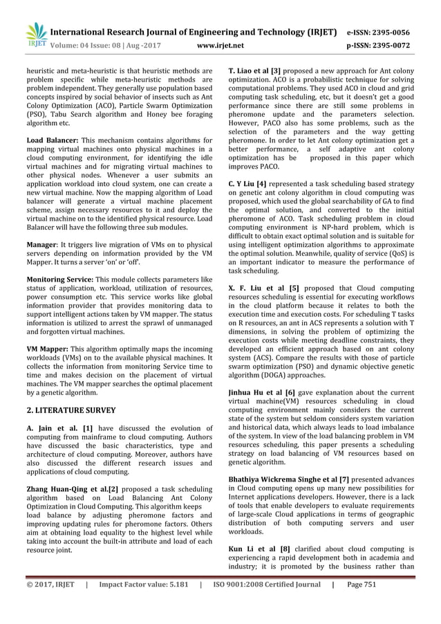 A Review: Metaheuristic Technique in Cloud Computing | PDF