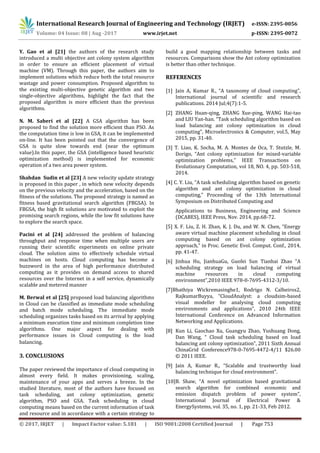 A Review: Metaheuristic Technique in Cloud Computing | PDF