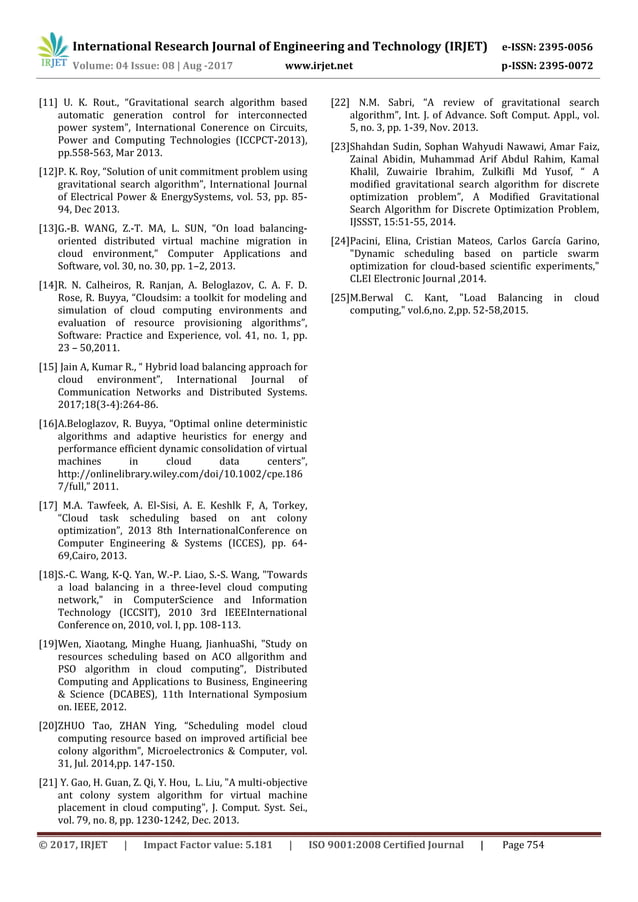 A Review: Metaheuristic Technique in Cloud Computing | PDF