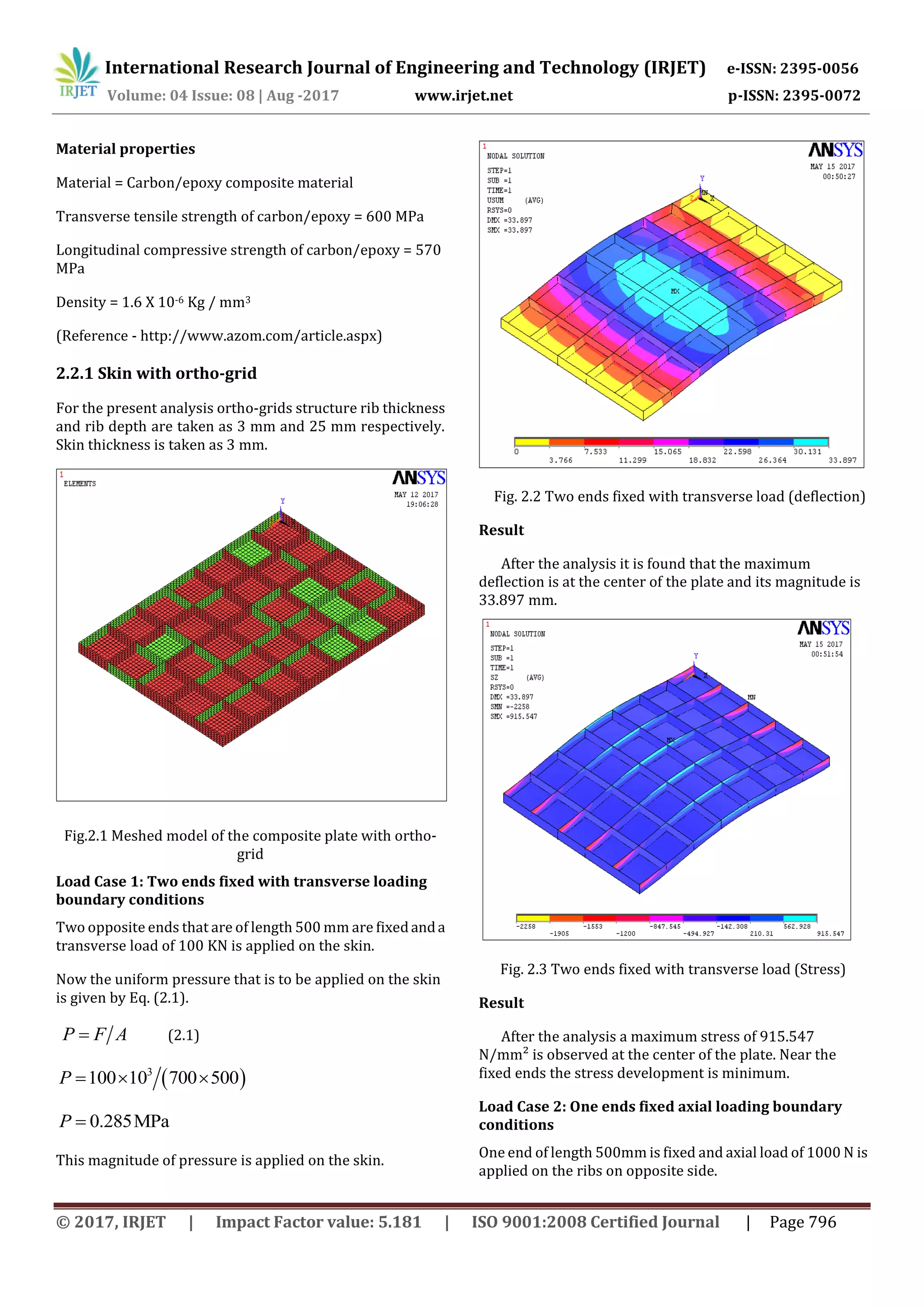Design and Fe Analysis of Composite Grid Structure for Skin Stiffening ...