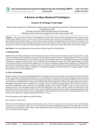 A Review on Haze Removal Techniques | PDF