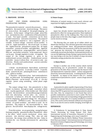 Foot Step Power Generation System using Electronic Device | PDF