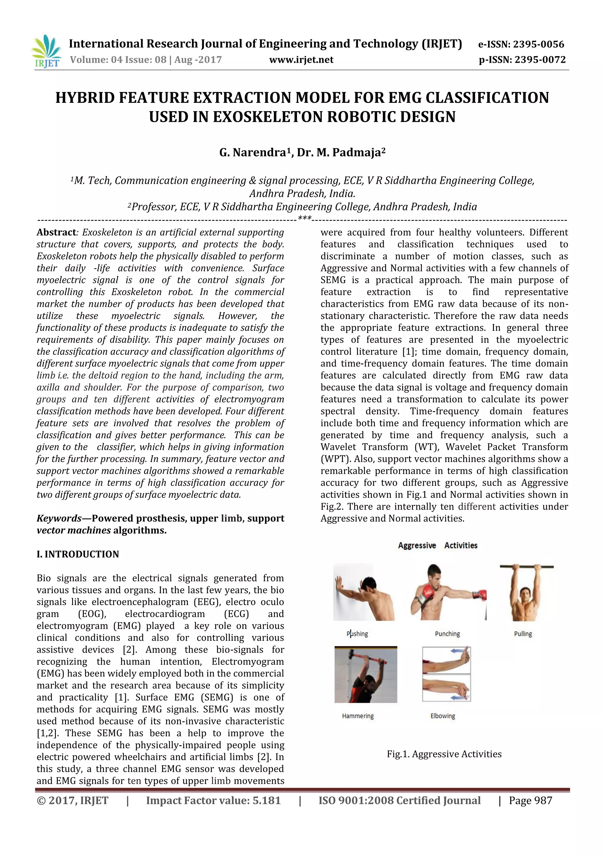 Hybrid Feature Extraction Model For Emg Classification Used In