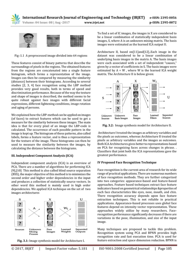 Face Recognition Technique using ICA and LBPH | PDF
