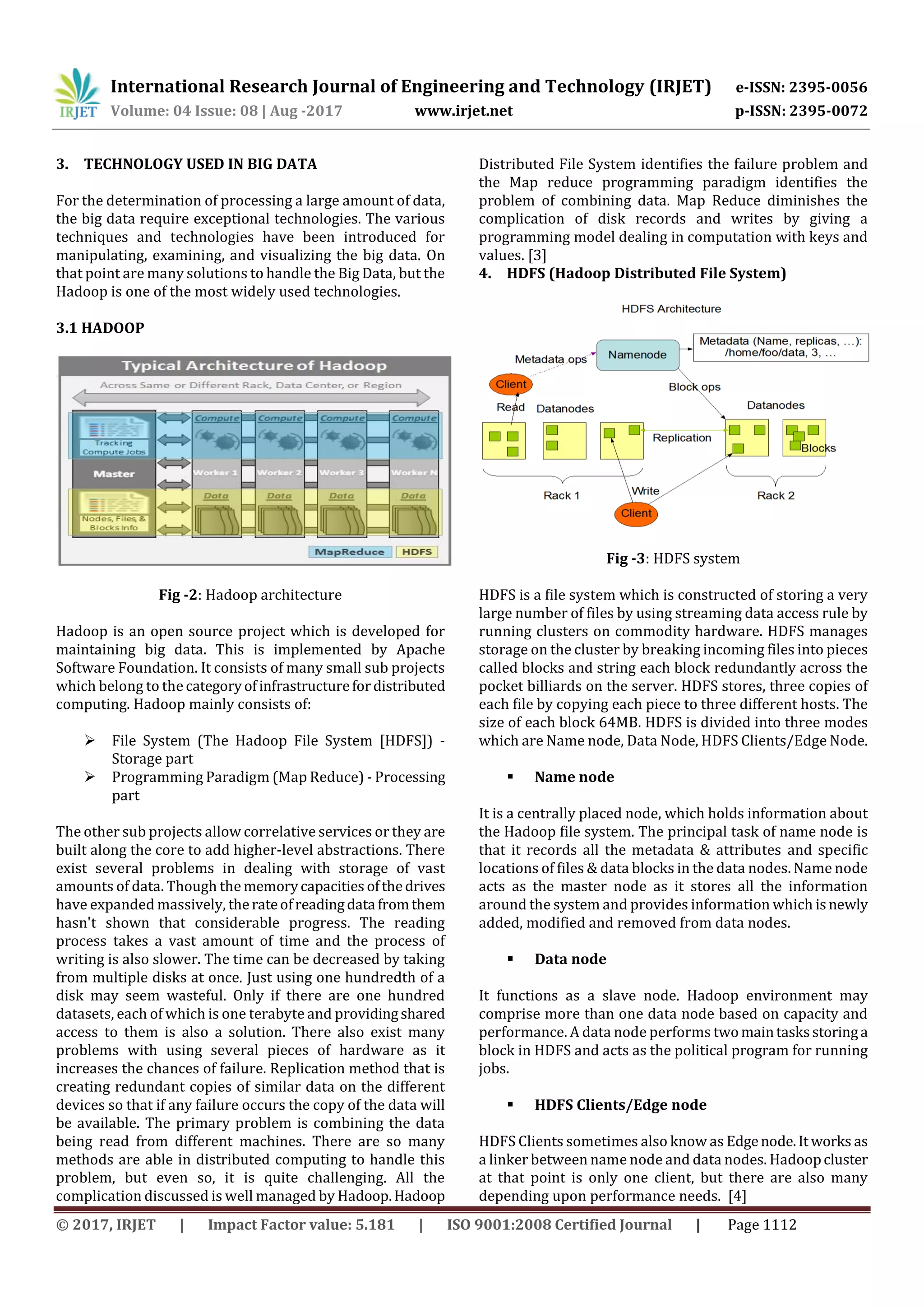 Big Data With Hadoop For Data Management Processing And Storing Pdf