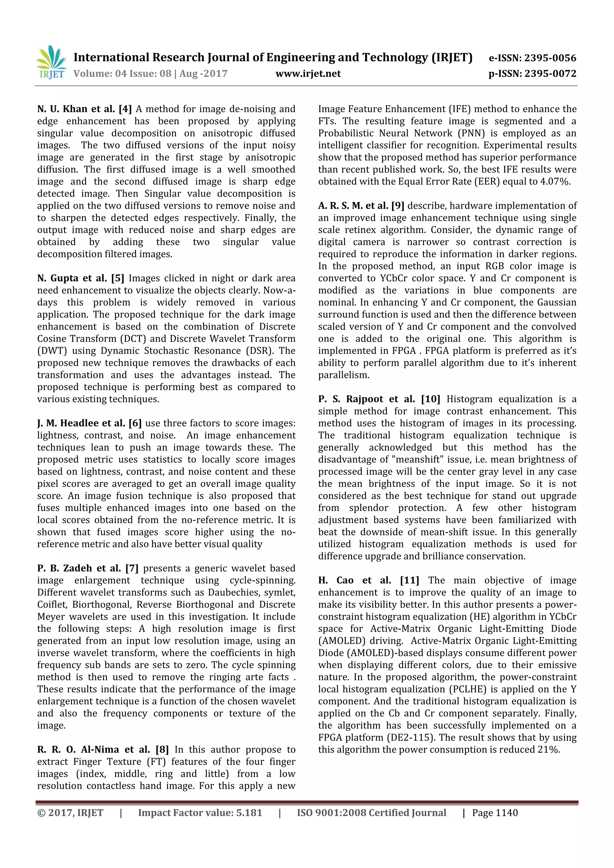 A Review of Image Contrast Enhancement Techniques | PDF