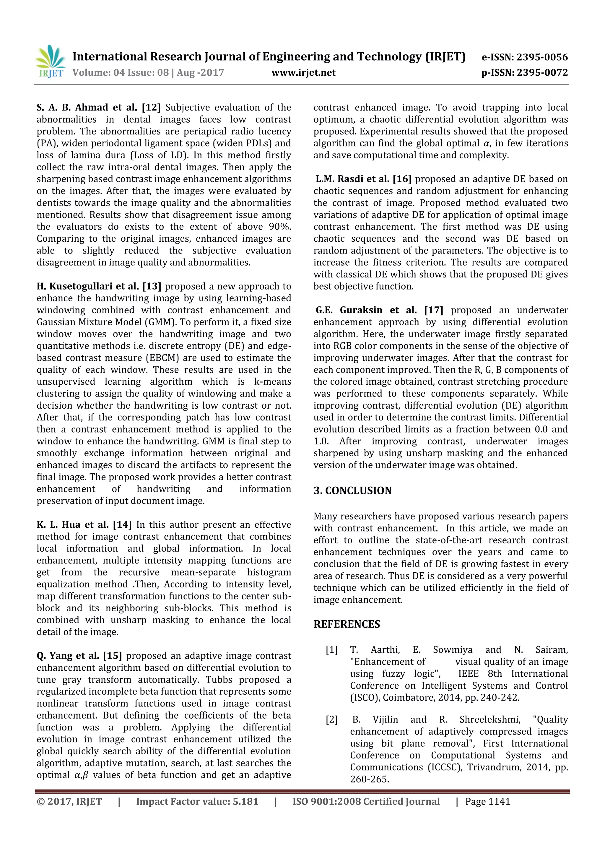 A Review of Image Contrast Enhancement Techniques | PDF