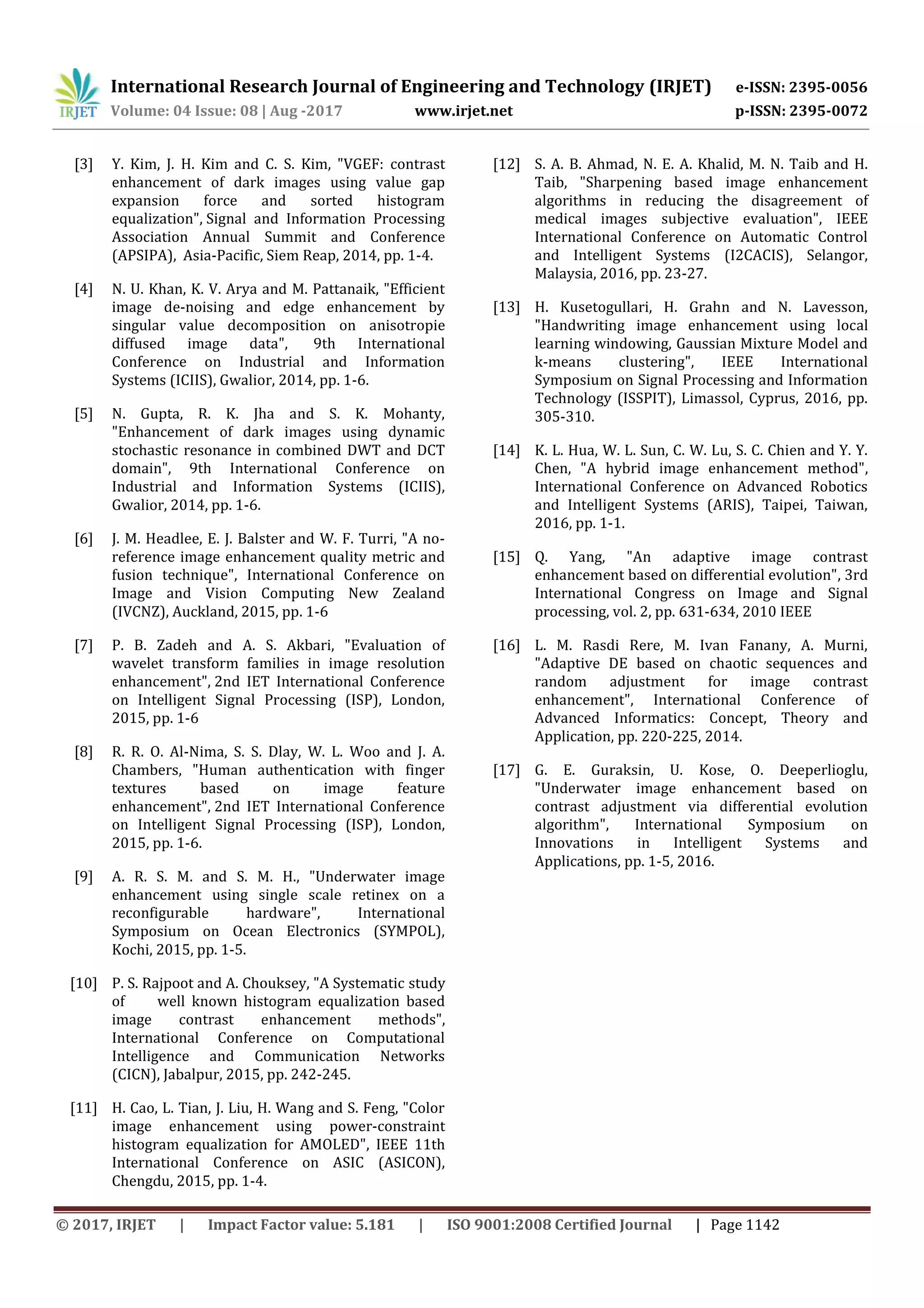 A Review of Image Contrast Enhancement Techniques | PDF