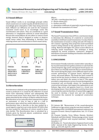 Application of Enhanced Egg Carton, Gypsum Board & Sound Diffuser for the Purpose of Acoustical ...