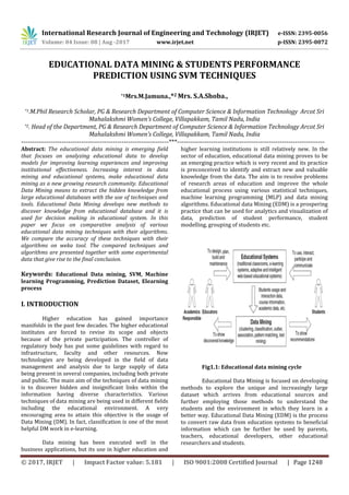 Educational Data Mining & Students Performance Prediction using SVM Techniques | PDF | Databases ...