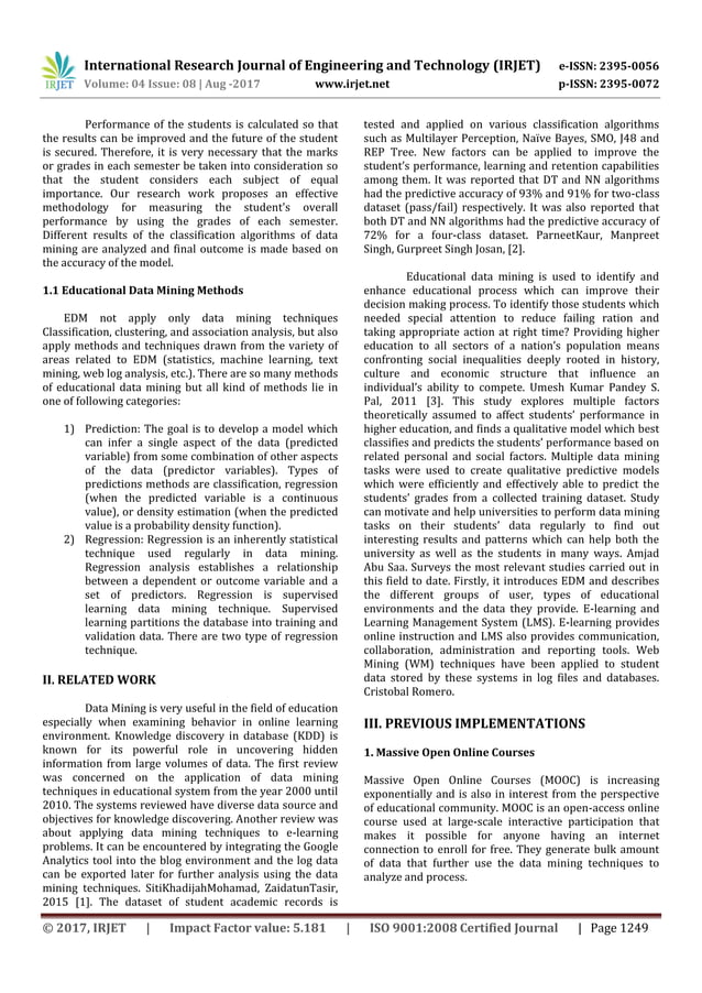 Educational Data Mining & Students Performance Prediction using SVM Techniques | PDF