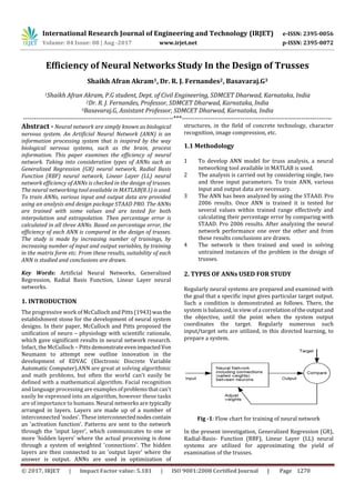 Efficiency of Neural Networks Study in the Design of Trusses | PDF