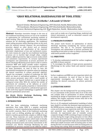Gray Relational Basedanalysis of Tool Steel | PDF