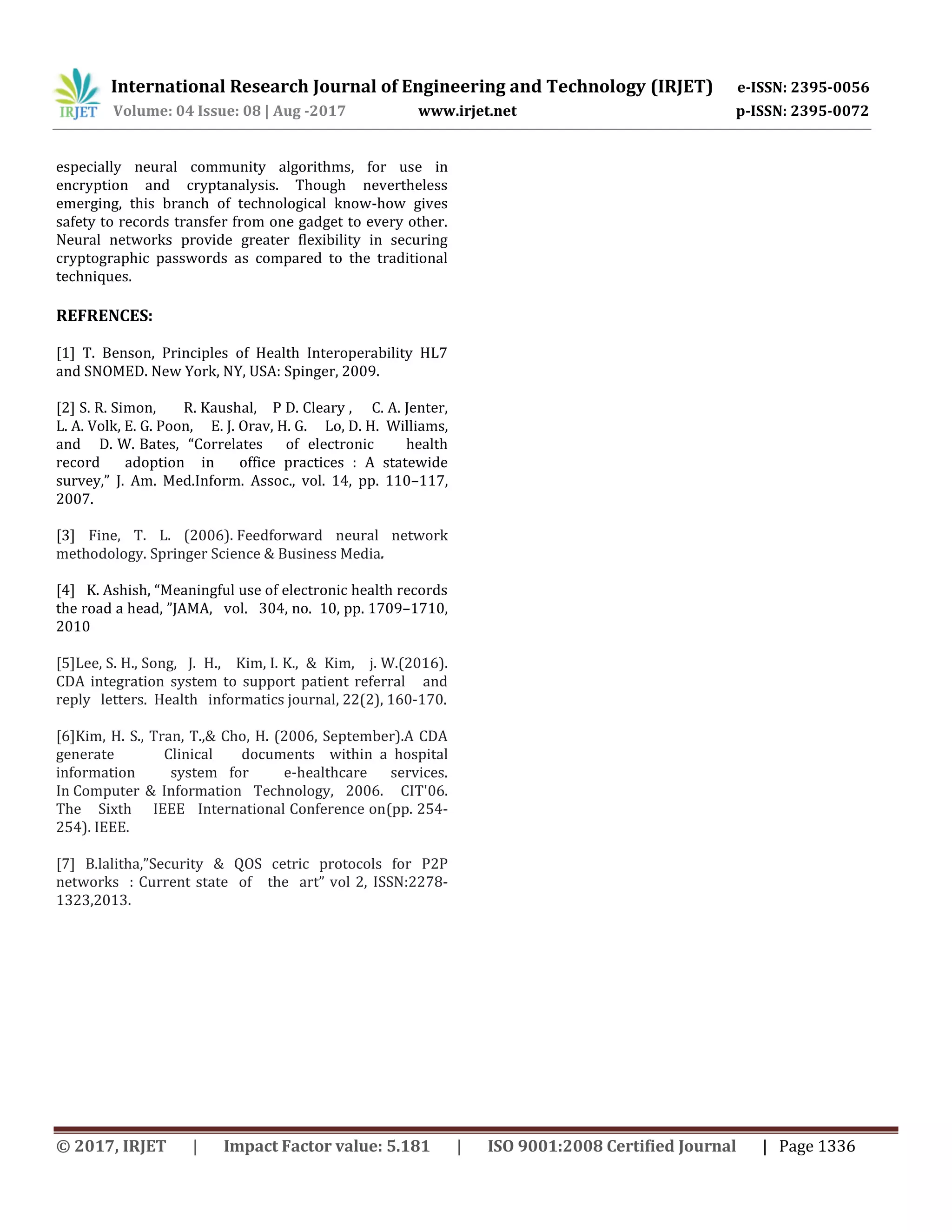 Enhancing The Security For Clinical Document Architecture Generating System Using Aes Algorithm