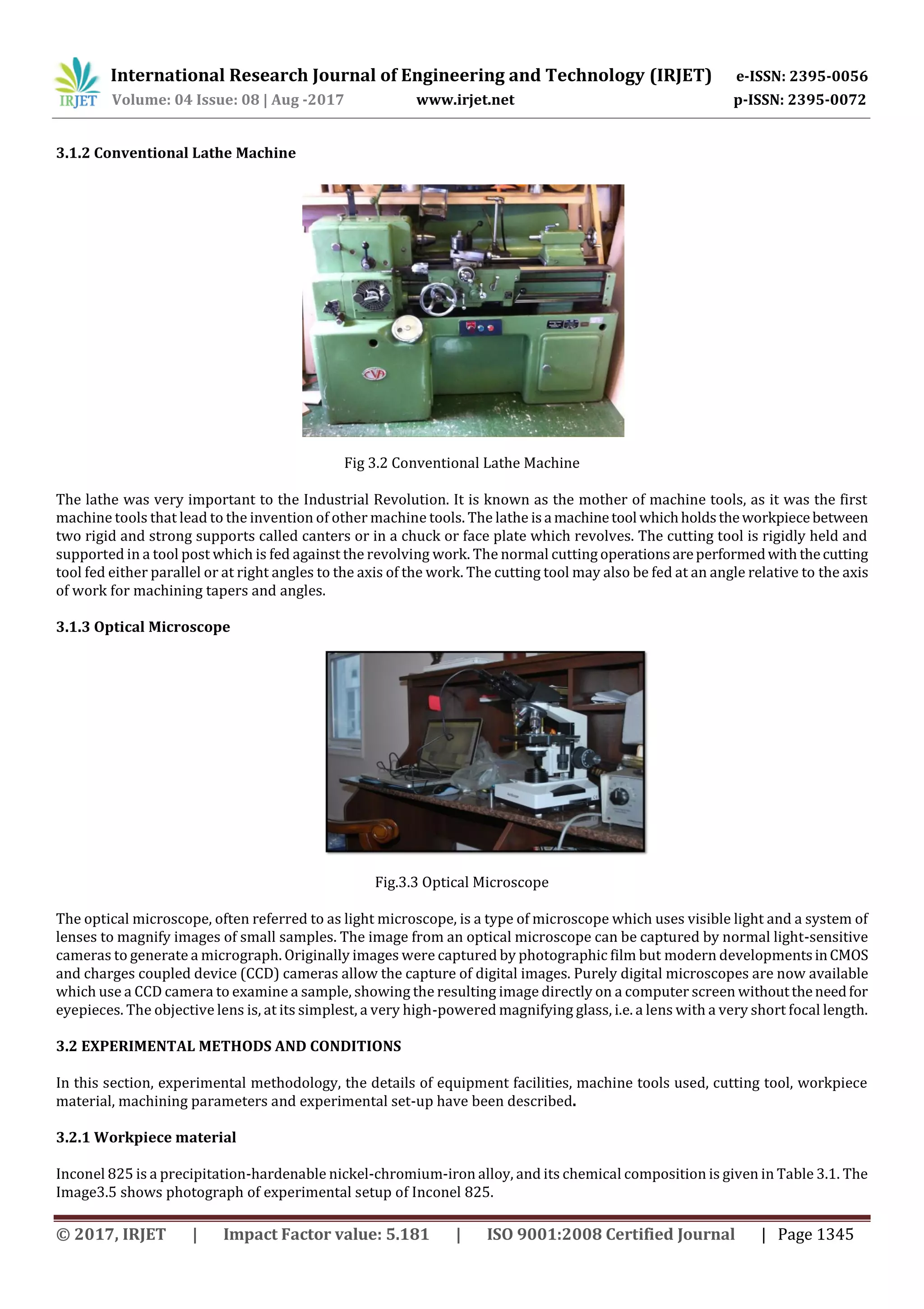 Flank Wear Measurement of INCONEL 825 | PDF