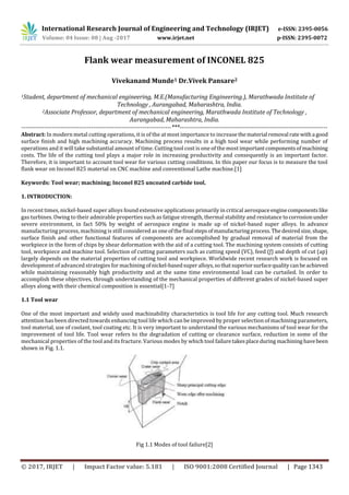 Flank Wear Measurement of INCONEL 825 | PDF