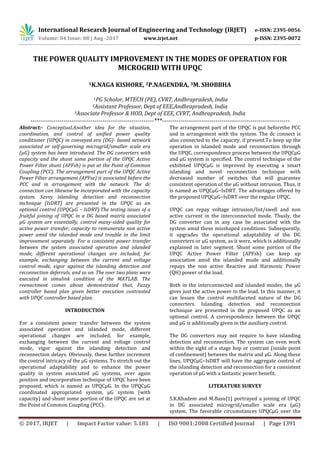 The Power Quality Improvement in the Modes of Operation for Microgrid ...