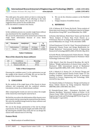 Structural Integrating of Ladder Type Heavy Load Automotive Chassis and ...