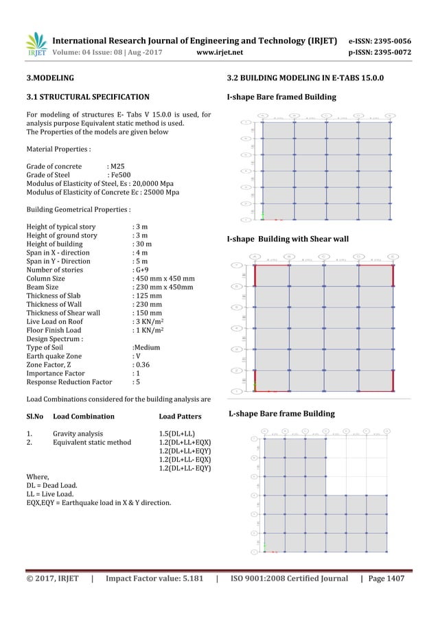 Seismic Analysis of Plan Irregular Multi-Storied Building with and without Shear Walls | PDF