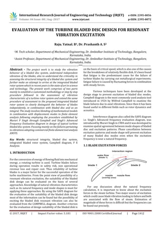Evaluation of the Turbine Bladed Disc Design for Resonant Vibration ...