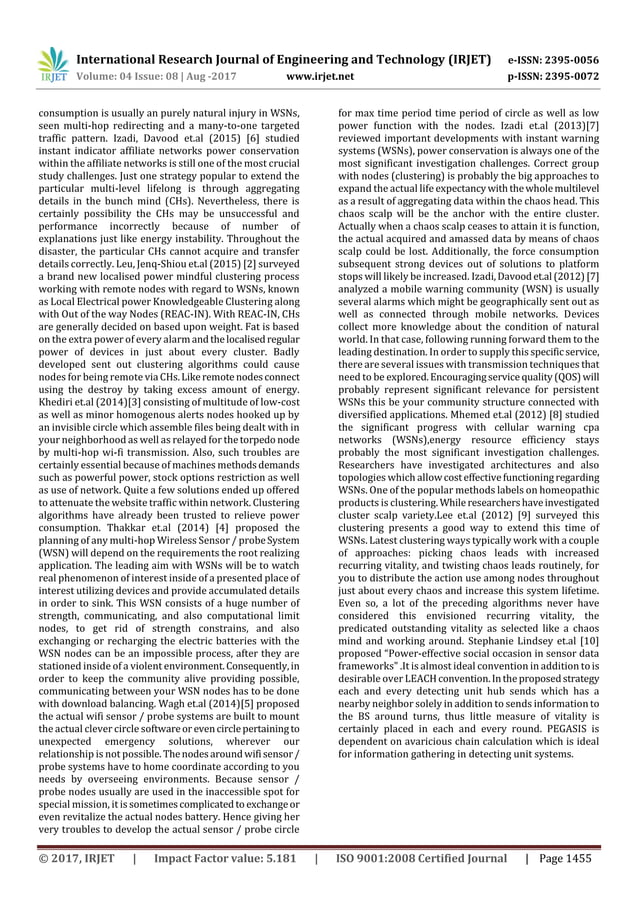 Review on Energy Efficient Routing Protocols Based on Clustering in WSN | PDF