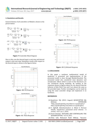 Modeling and Fuzzy Logic Control of a Quadrotor UAV | PDF