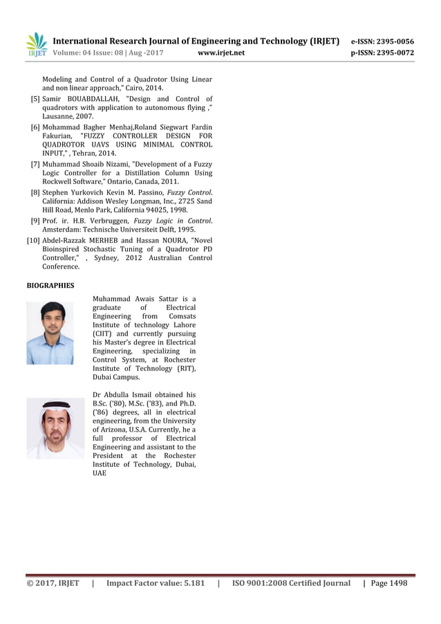 Modeling and Fuzzy Logic Control of a Quadrotor UAV | PDF