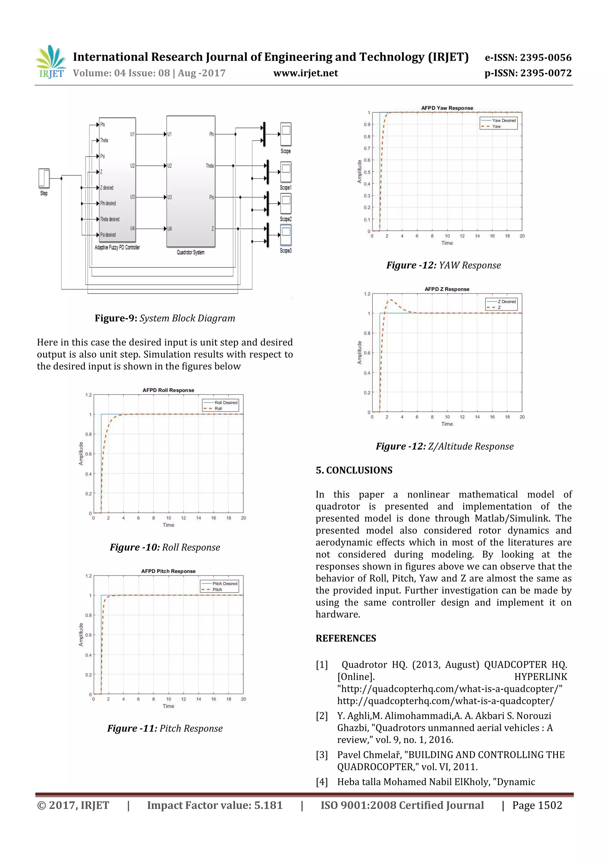 Quadrotor Control using Adaptive Fuzzy PD Technique | PDF