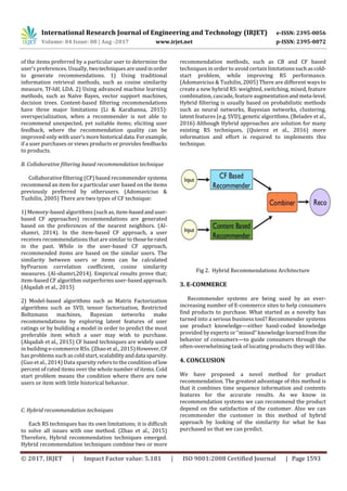 Product Recommendation Systems based on Hybrid Approach Technology | PDF