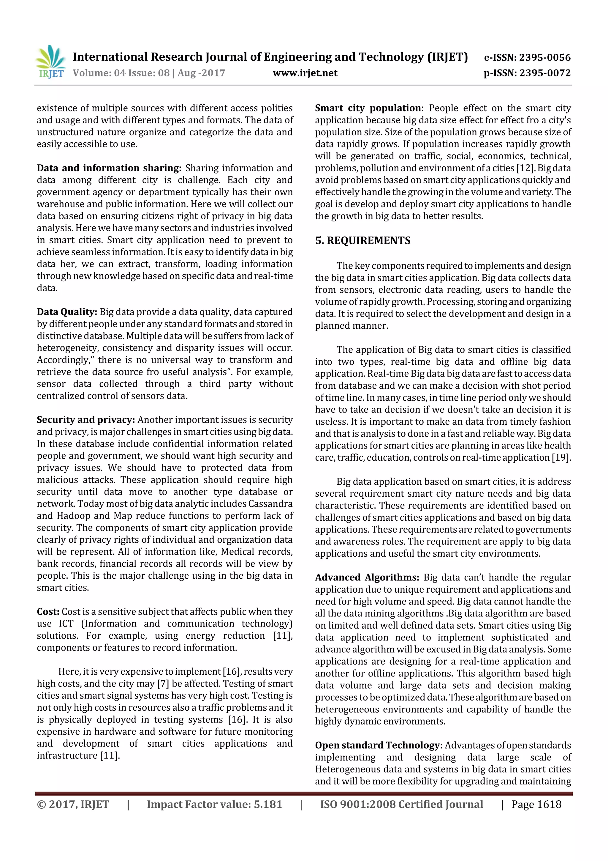 Smart Cities using Big Data Analytics | PDF | Technology Industry | Industries