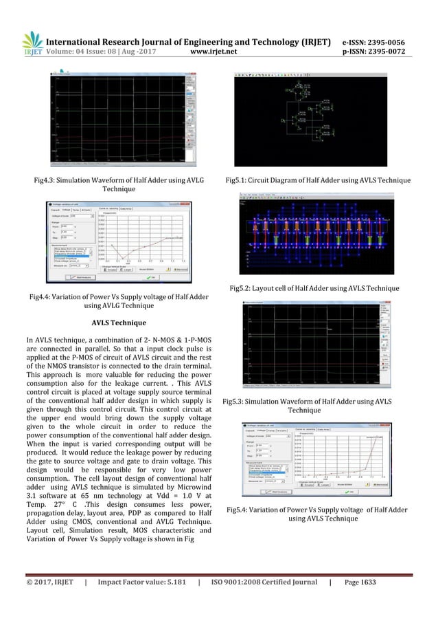Design & Simulation of Half Adder Circuit using AVL Technique Based on CMOS Technology | PDF