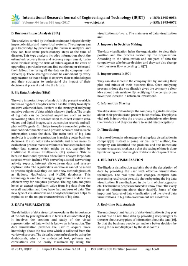 Data Visualization Tools And Techniques For Datasets In Big Data Pdf