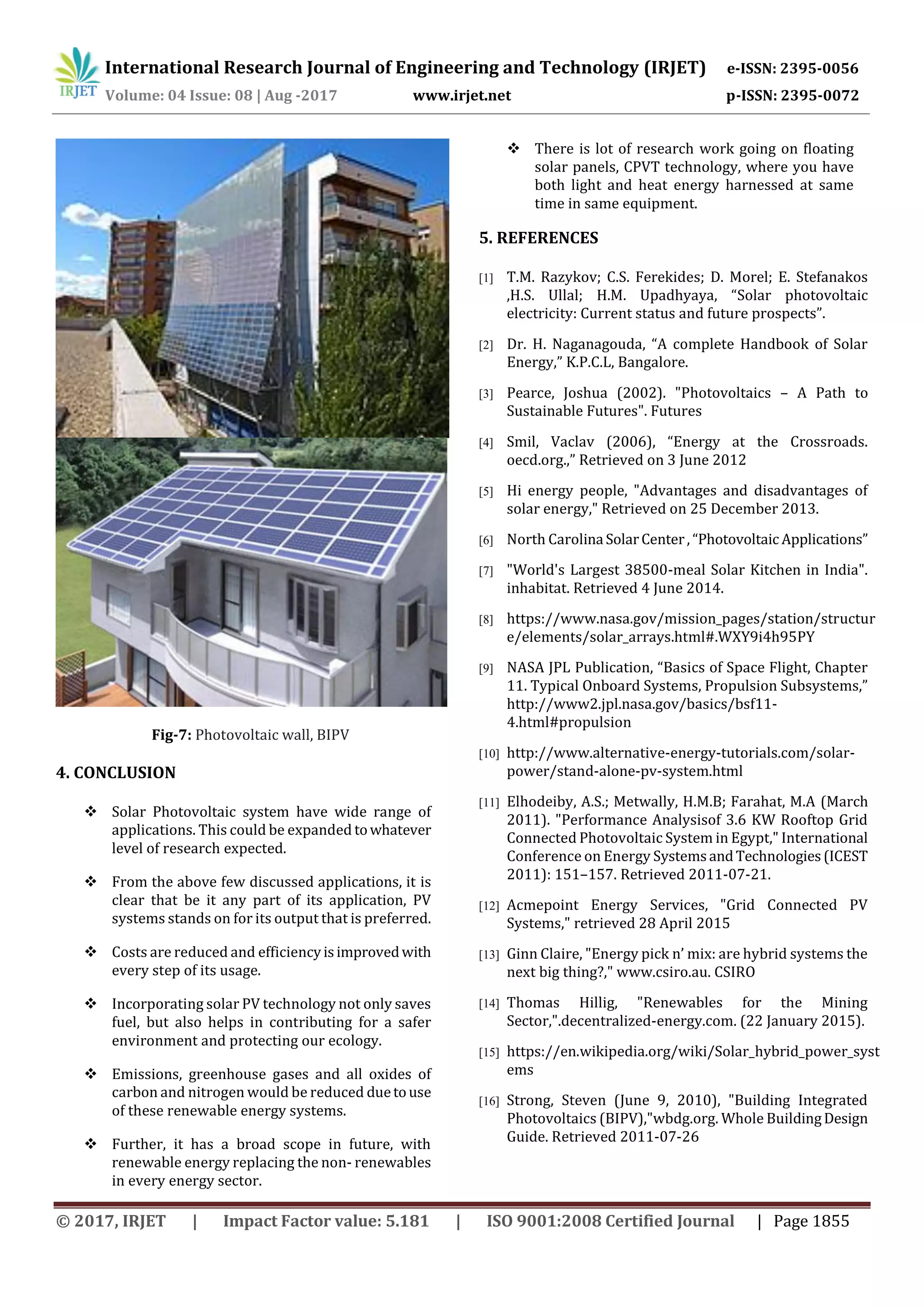Solar Photovoltaic Systems – Applications & Configurations | PDF