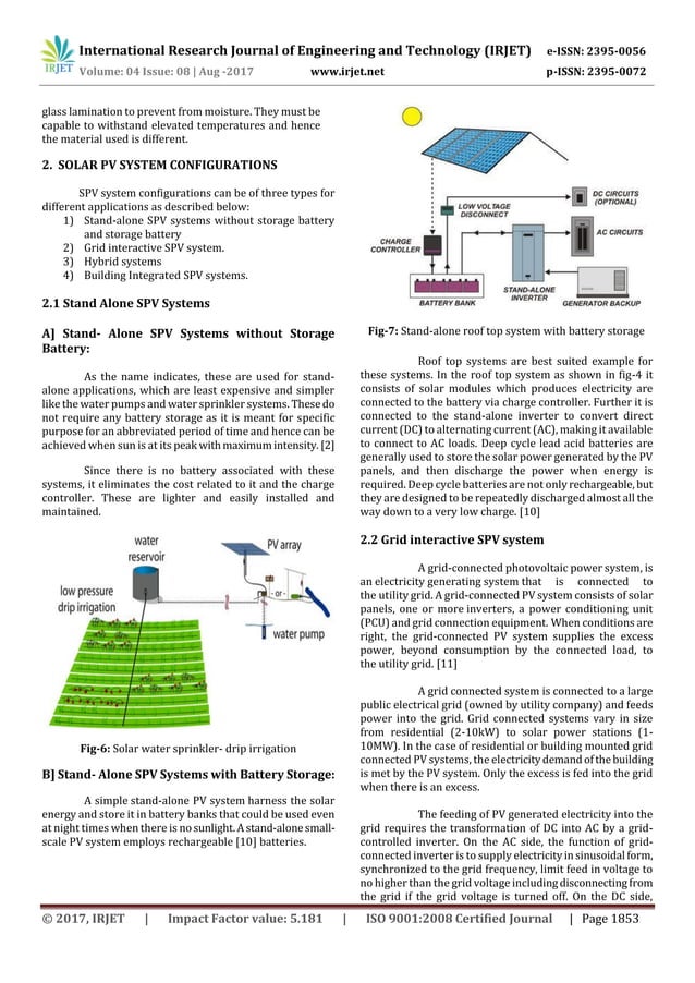 Solar Photovoltaic Systems – Applications & Configurations | PDF