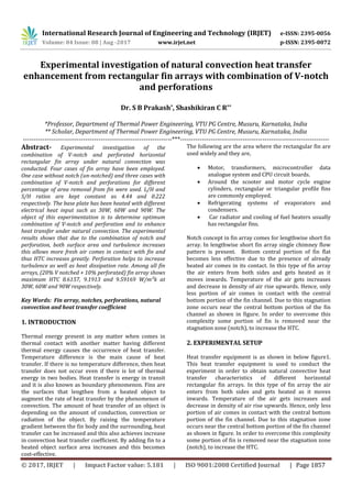 Experimental Investigation of Natural Convection Heat Transfer Enhancement from Rectangular Fin ...