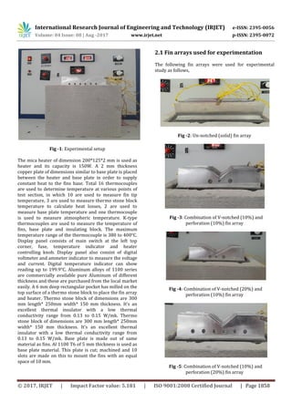 Experimental Investigation of Natural Convection Heat Transfer Enhancement from Rectangular Fin ...