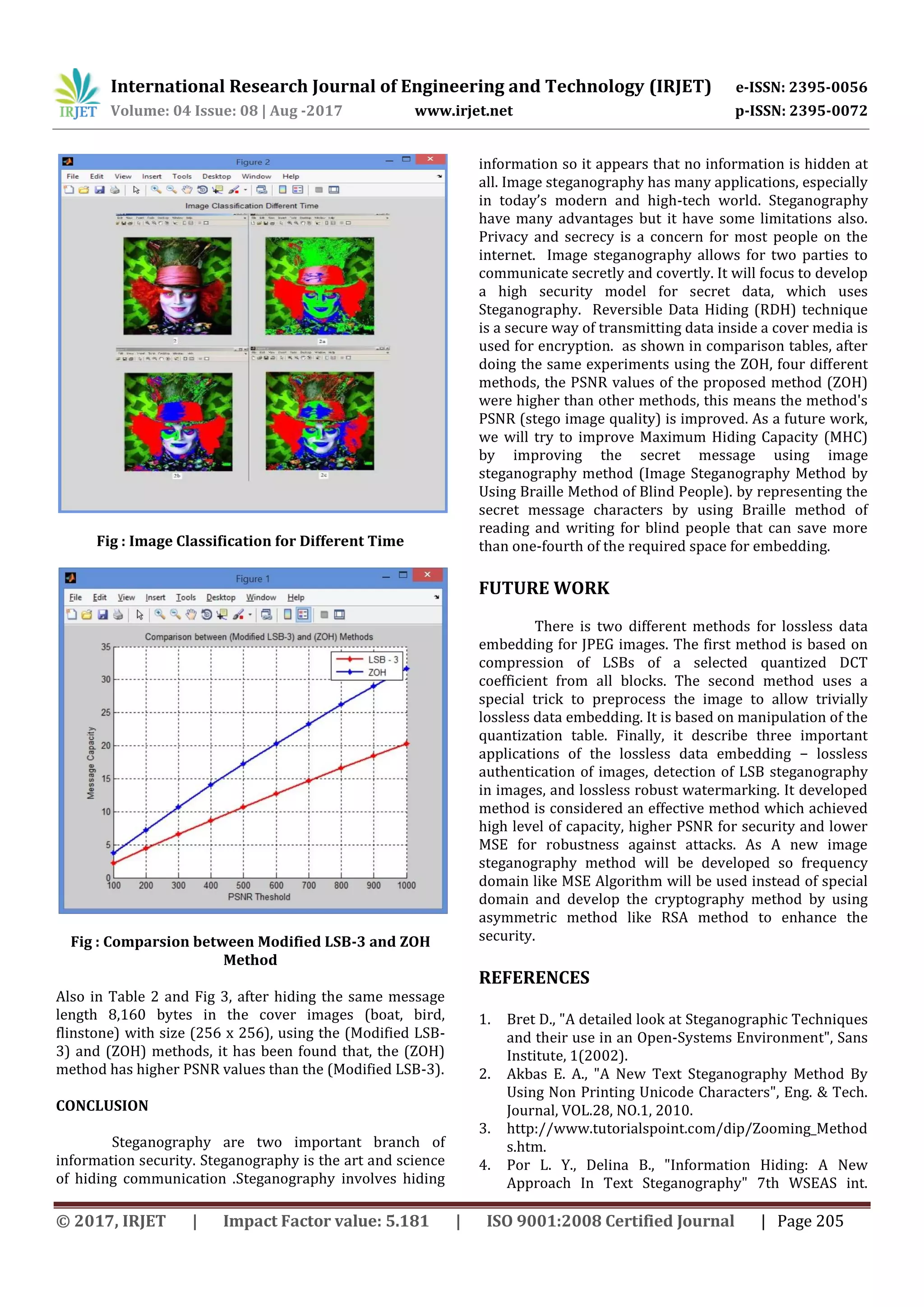 Image Steganography Method using Zero Order Hold Zooming and Reversible Data Hiding | PDF