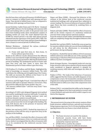 Seismic Analysis on Bare Frame, Infilled Frame and Soft Story RC Framed Buildings | PDF | Civil ...