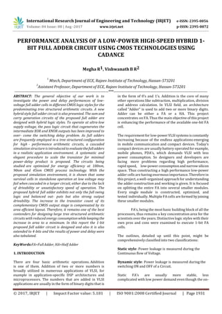 Performance Analysis of a Low-Power High-Speed Hybrid 1-Bit Full Adder Circuit using Cmos ...