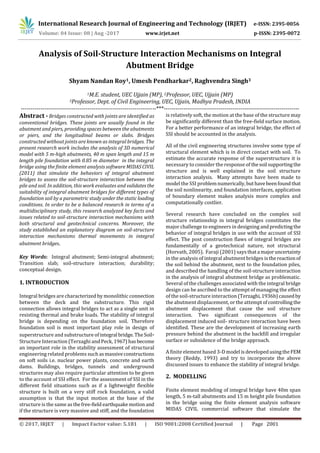 Analysis of Soil-Structure Interaction Mechanisms on Integral Abutment Bridge | PDF